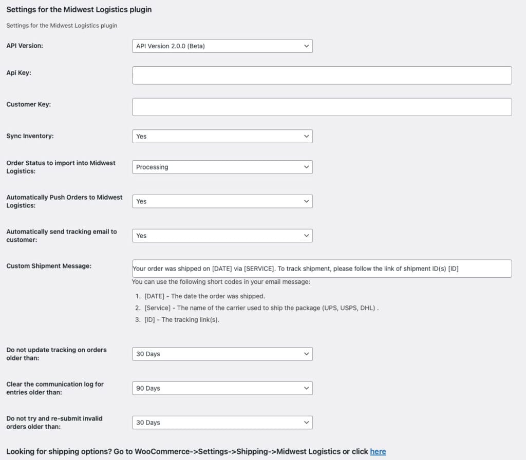 WooCommerce Integration - Midwest Logistics, LLC